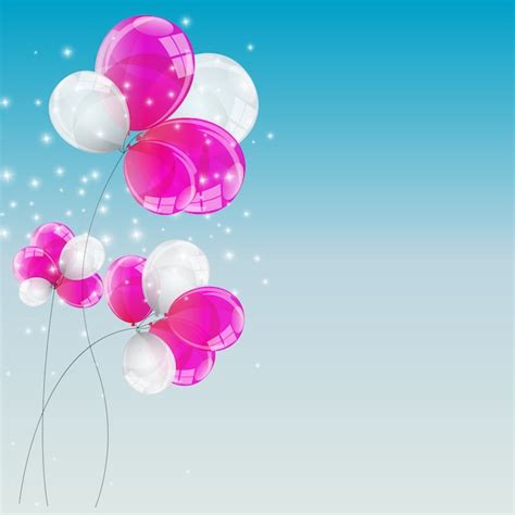Ilustración de fondo de globos brillantes de color Vector Premium