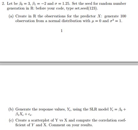 solved 2 let be beta 0 3 beta 1 2 and sigma 1 25