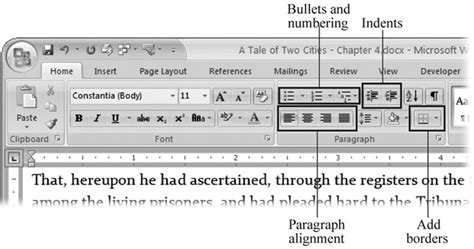 Ms Word Formatting Toolbar