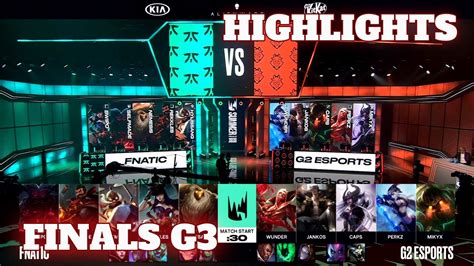 Fnatic Vs G2 Esports Game 3 Highlights Grand Finals S10 LEC Summer
