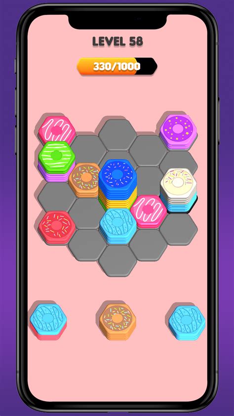 Donut Hexa Sort Puzzle Donut Match Hexa Sorting Color Block Sort Match