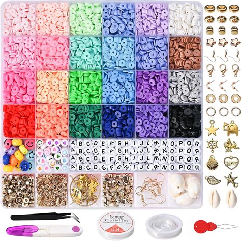 Gbivbe 6000 Stück Clay Perlen Set Zum Auffädeln Perlenset für