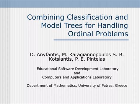 ppt combining classification and model trees for handling ordinal problems powerpoint