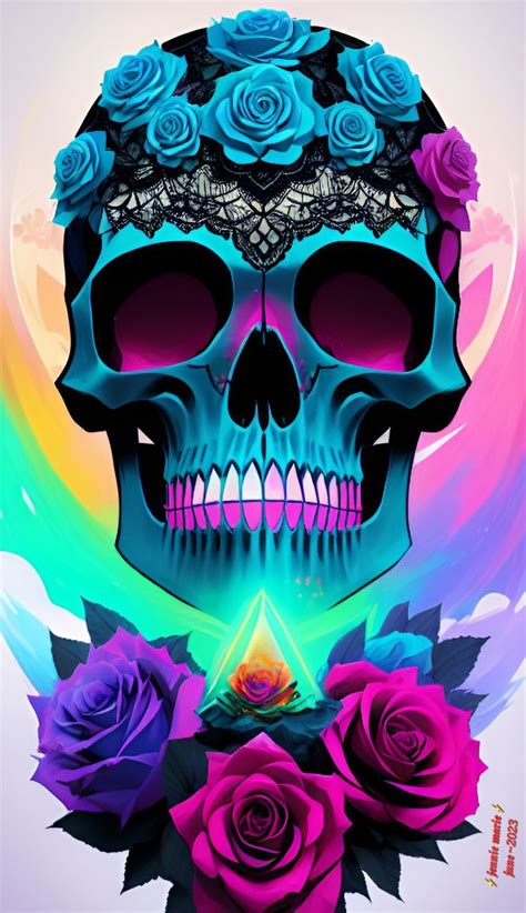 Girly Skulls And Roses Wallpaper
