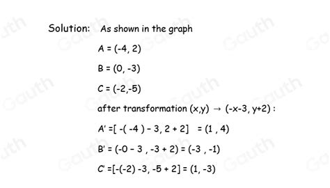 solved triangle abc is shown on the coordinate grid [ trangle abc is transformed using the rule