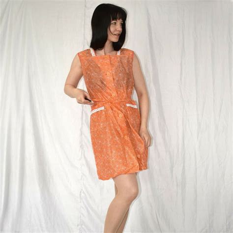 Glänzende Ddr Dederon Kittelschürze S 164 Transparente Schürze Apron