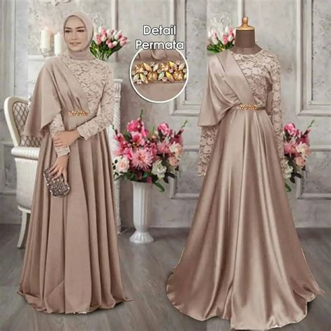Koleksi Model Baju Gamis Brokat Terbaru Desain Modern Dan Mewah 2023