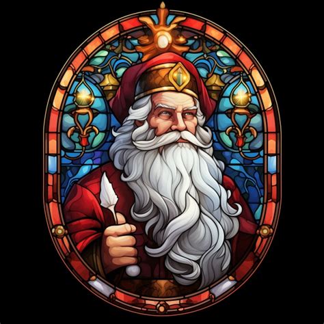 Stained Glass Santa Free Stock Photo Public Domain Pictures