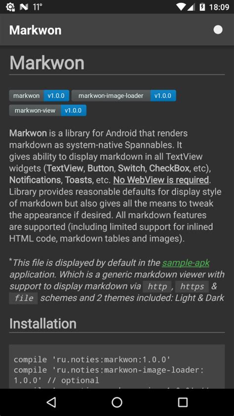 markwon android library for rendering markdown codekk androidopen source website