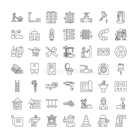 Lineare Icons Zeichen Symbole Zeichensatz Der Vektorlinie Vektor