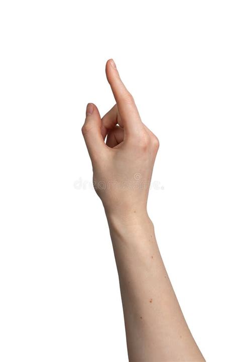 Clic Con La Mano Derecha Toque El Dedo Ndice Gesto Apuntando Hacia La
