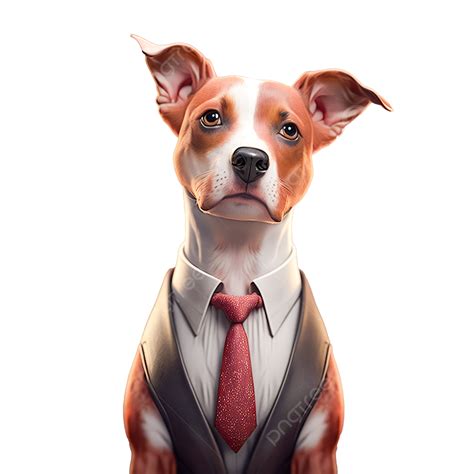 Beyaz Arka Plan üzerinde Resmi Bir Takım Elbiseli Poirtrait Köpek