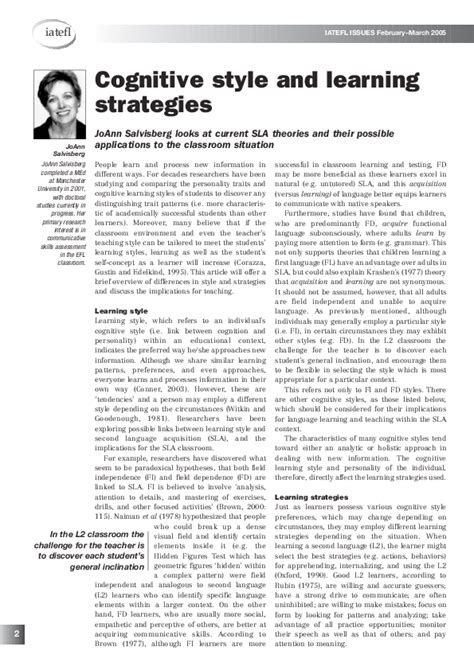 cognitive learning strategies pdf