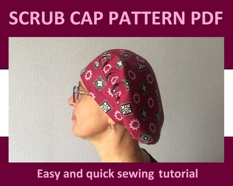 Bouffant SCRUB HAT Sewing Pattern Surgical Сap Printable PDF Etsy