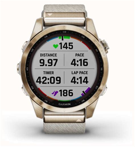 Garmin Fenix 7S Sapphire Solar Cream Gold Titanium Cream Heathered