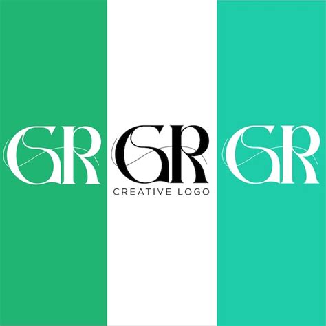 Diseño del logotipo de la letra inicial de GR Vector Premium