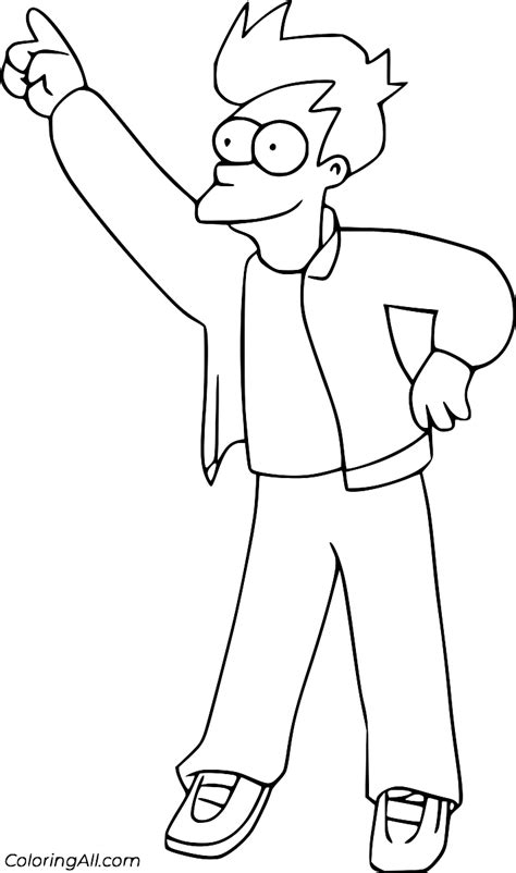 Fry Pointing Coloring Page Coloringall