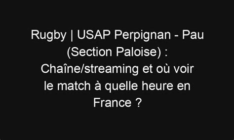 Rugby USAP Perpignan Pau Section Paloise Chaîne streaming et où