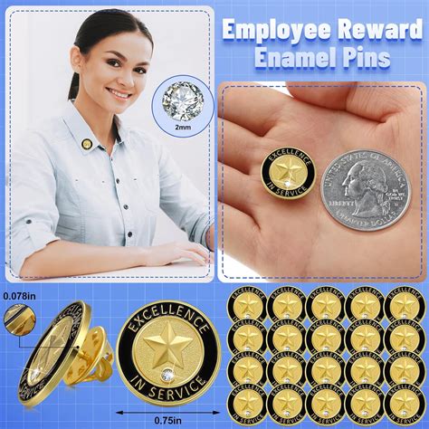 24 Pcs Employee Of The Month Lapel Pin 3 4 Inch Employee Enamel Pins