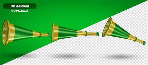 Elemento 3D Para Composição Corneta Dourada E Verde PSD download