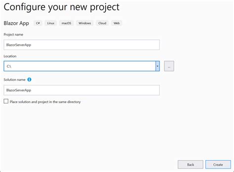 How Do I Create A Blazor Server Side Application In Visual Studio 2019