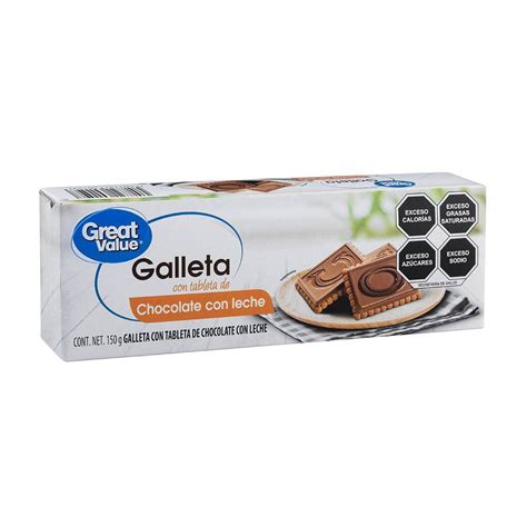 Galleta Great Value Con Tableta De Chocolate Con Leche 150 G Walmart