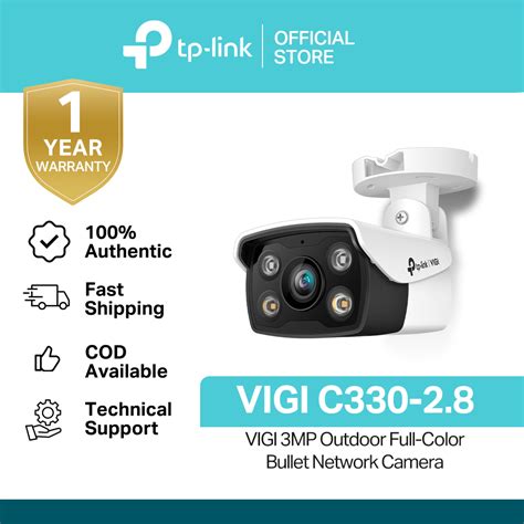 TP Link VIGI C330 2 8mm 6mm VIGI 3MP Outdoor Full Color Bullet