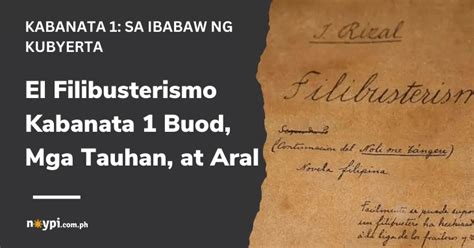 El Filibusterismo Kabanata Buod Mga Tauhan Aral Atbp Noypi Ph