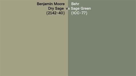 Benjamin Moore Dry Sage 2142 40 Vs Behr Sage Green ICC 77 Side By