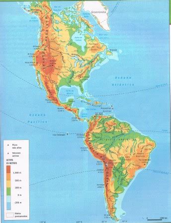 Print Map Quiz Relieve de America geografía