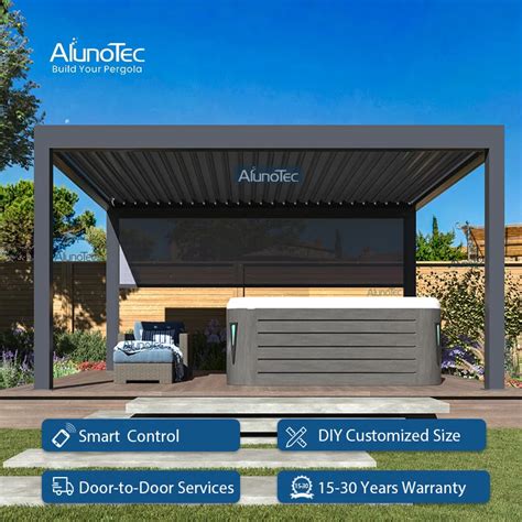AlunoTec Retractable Adjustable Awning Motorized Waterproof Balcony