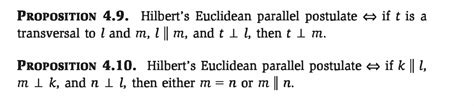 solved proposition 4 9 hilbert s euclidean parallel