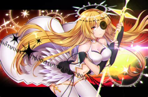 Wallpaper Illustration Blonde Long Hair Anime Girls Knee Highs