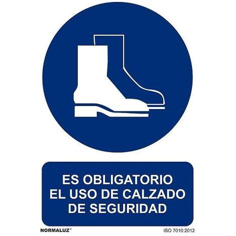 Señal Obligatorio El Uso De Calzado De Seguridad PVC 21x30 c Azul