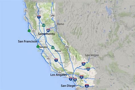 Map Of Highway In California Maps Of California Created For