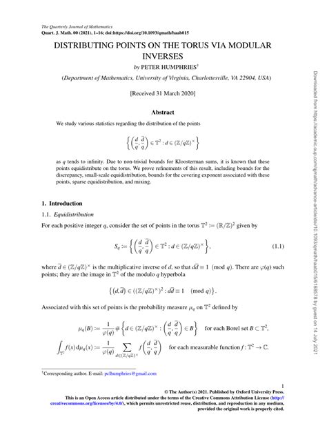 pdf distributing points on the torus via modular inverses