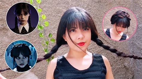 Recreando Los Peinados De Wednesday Addams Peinado Con Trenzas Easy