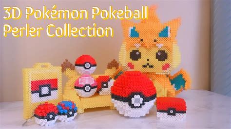 3d Pokemon Hama Beads 3d Perler Patterns Pokeball Bead Crafts Anne