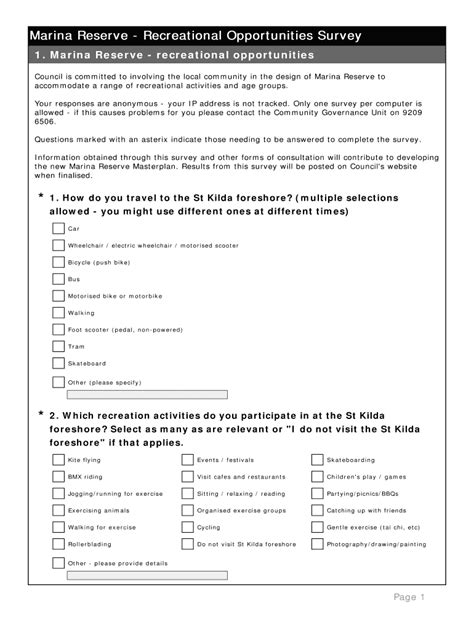 Fillable Online Haveyoursay Portphillip Vic Gov Marina Reserve