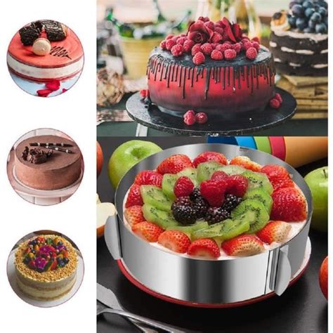 Moule réglable de Gâteau en Inox Rond Pâtisserie Cercle Mousse Cadre