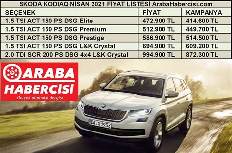 2021 Skoda Kodiaq Fiyat Listesi Kodiaq Nisan 2021 Fiyat Listesi