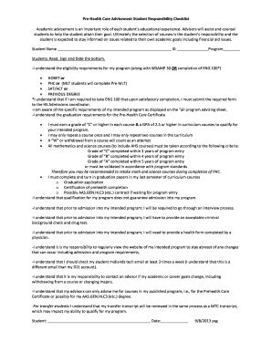 Fillable Online Training Midlandstech Pre Health Care Advisement