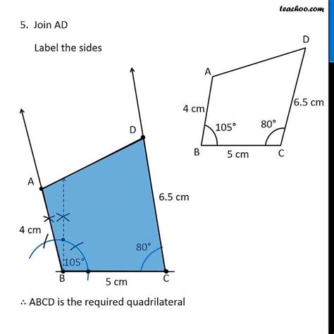 example 4 construct a quadrilateral abcd where ab 4 cm bc 5 cm
