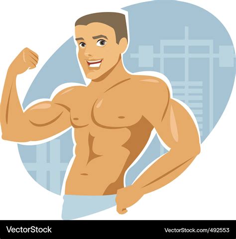 Muscle Man Royalty Free Vector Image Vectorstock
