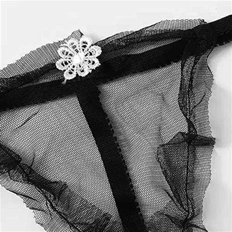 ZJY Sexy Dessous Frauen reizvolle Wäsche Schwarz Blumen Detail