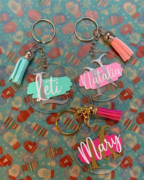 Llaveros Acrilicos Con Vinilo Y Nombre Personalizado Diy Resin