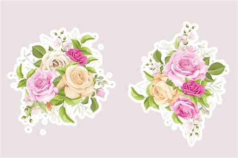 Ilustraci N De Etiqueta De Ramo Floral De Rosas Acuarela Vector Gratis