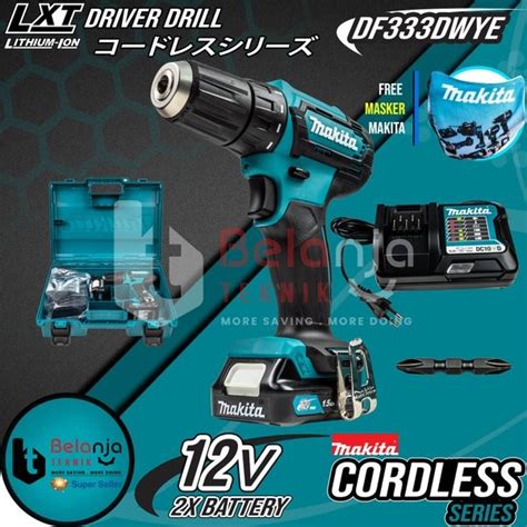 Jual Makita Mesin Bor Baterai DF 333 DWYE Hammer Driver Drill Cordless