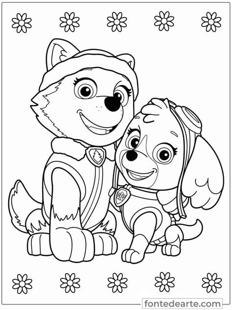 Patrulha Canina Para Colorir Everest E Skye Imprimir PDF