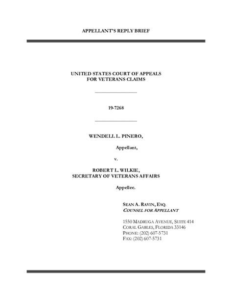 Fillable Online Appellant S Reply Brief United States Court Of Fax